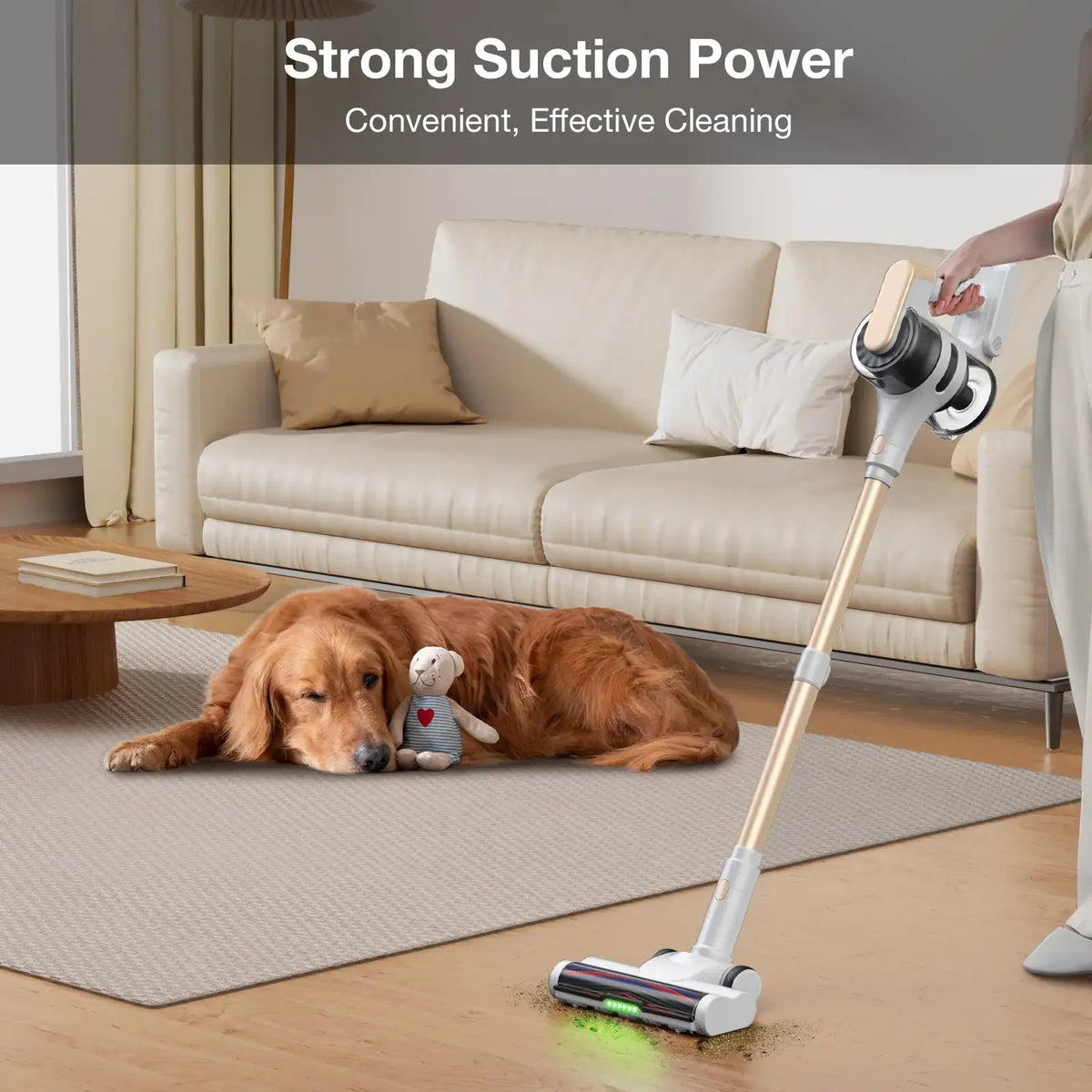 MOOSOO P5 Extended Runtime Flagship Cordless Vacuum, White